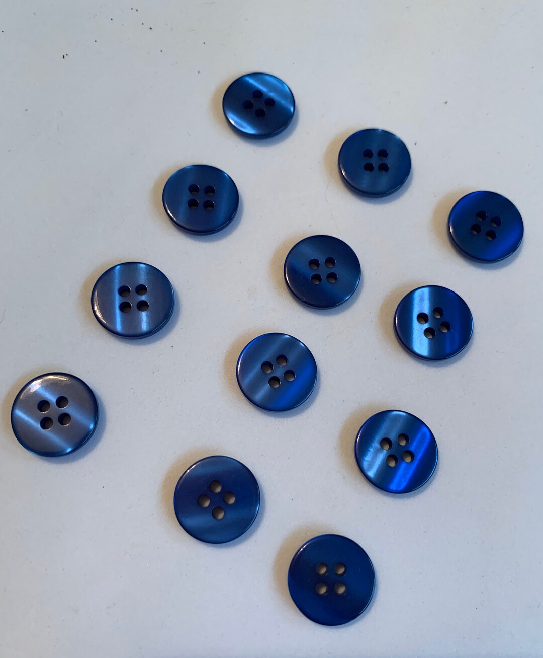 Small Blue Royal Buttons 14 Mm 1/2 Inch Sewing Buttons, 12 Sew Through ...