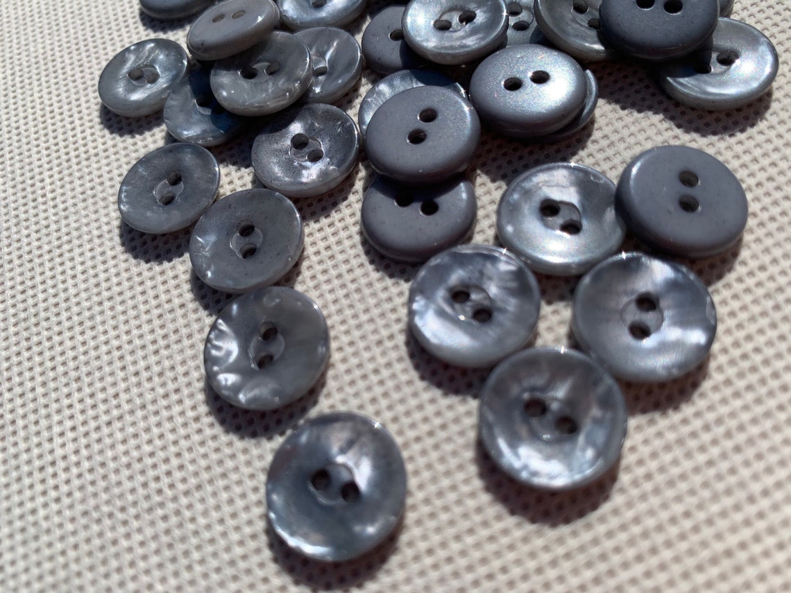 Small Button Dark Gray Plastic Sewing Buttons 5/8 Sewing - Etsy