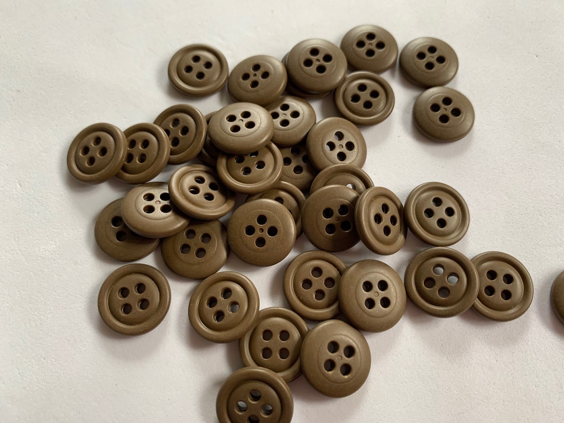 Small Buttons Brown Buttons 15 Mm 1/2 Inch Sewing Buttons 12 - Etsy