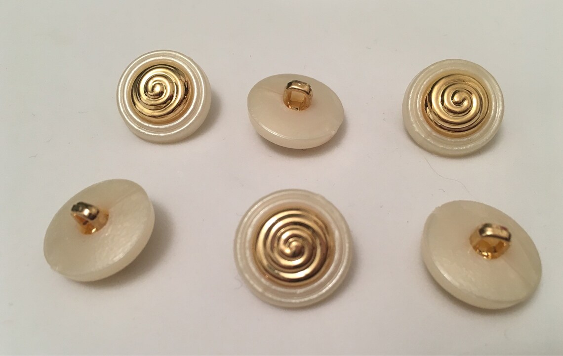 Ivory Button Small Ivory Button With Gold Center Design - Etsy