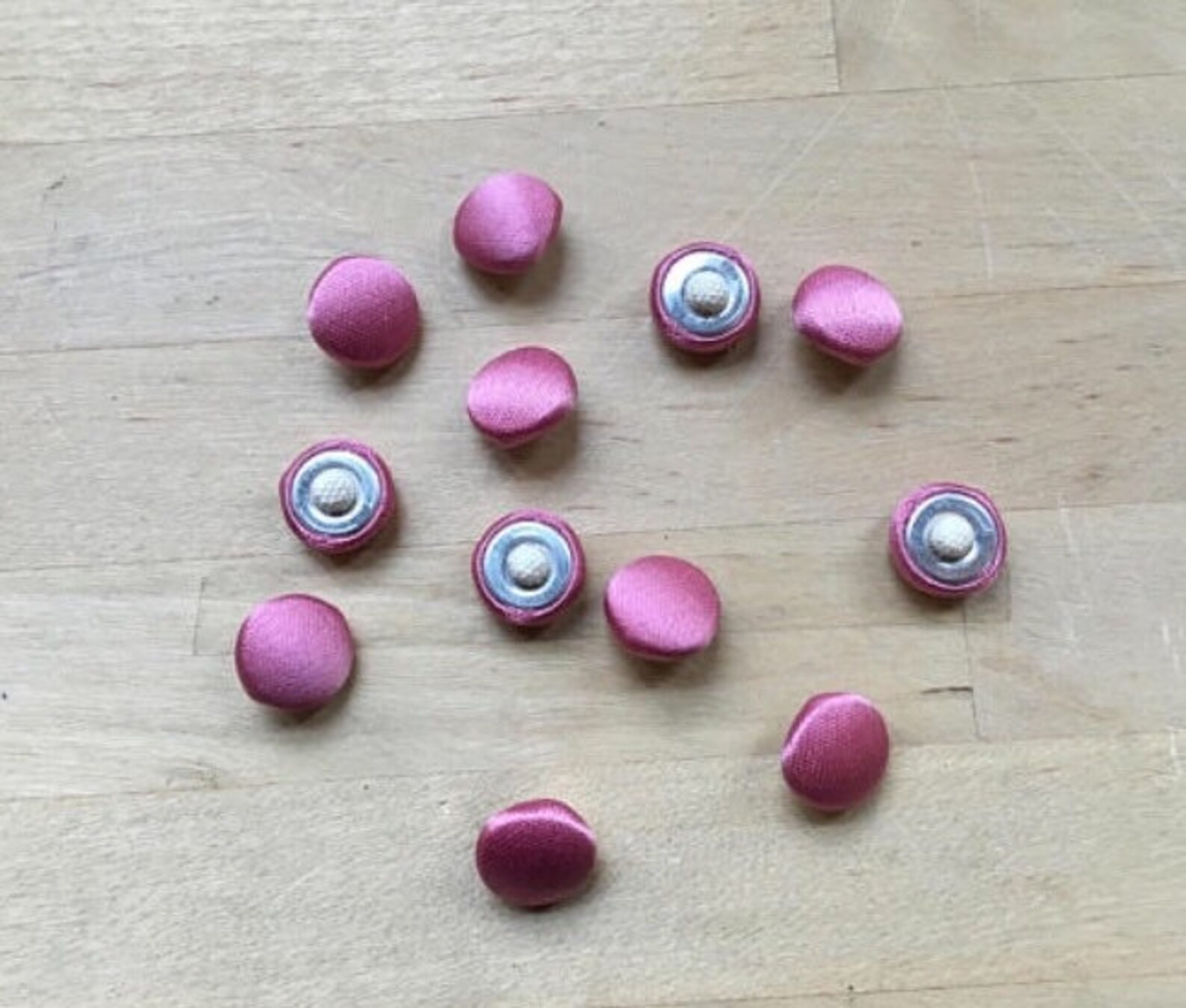 Bridal Buttons Satin Covered by the Dozen Color Dusty Rose Covered ...