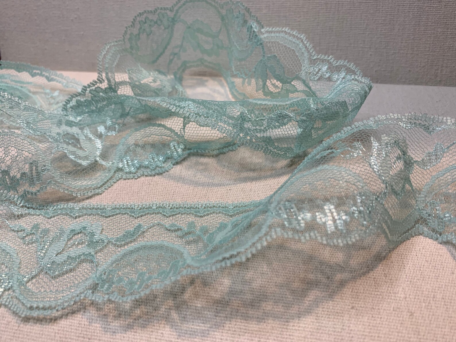 Domestic Lace Trim 2” Light Teal Scalloped Trim - Etsy