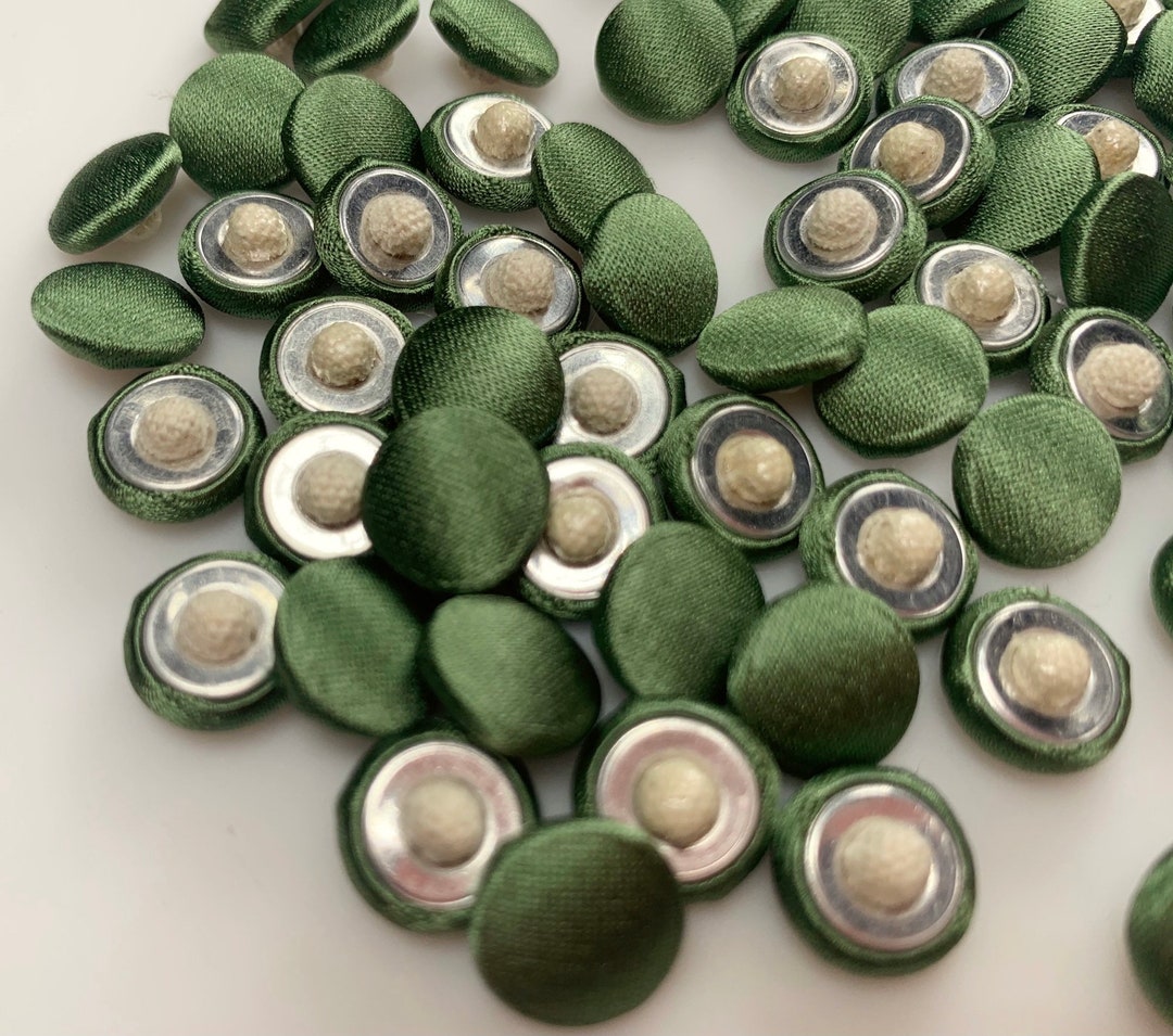 Bridal Buttons Satin Covered by the Dozen Color Dark Olive Covered ...