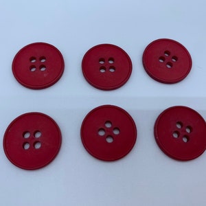 Small Red Sew Through Buttons Sewing Buttons 3/4 6 Sewing Buttons Matt ...