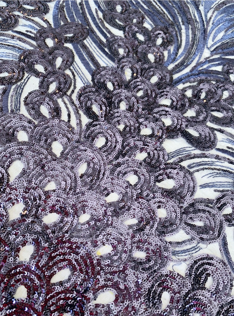 Navy Blue Sequin All Over Sequin on Mesh by the Yard Sequin Fabric - Etsy