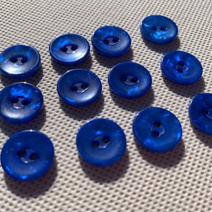 Small Button Blue Sewing Buttons 5/8 Inch Vintage Sewing Button 2 Hole ...