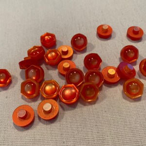 Medium Fire Orange Buttons With Glistening Sheen in a Geometric Design ...
