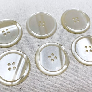 Large Buttons, Ivory Mother Shiny of Pearl Finish Sewing Buttons 1 3/8 ...