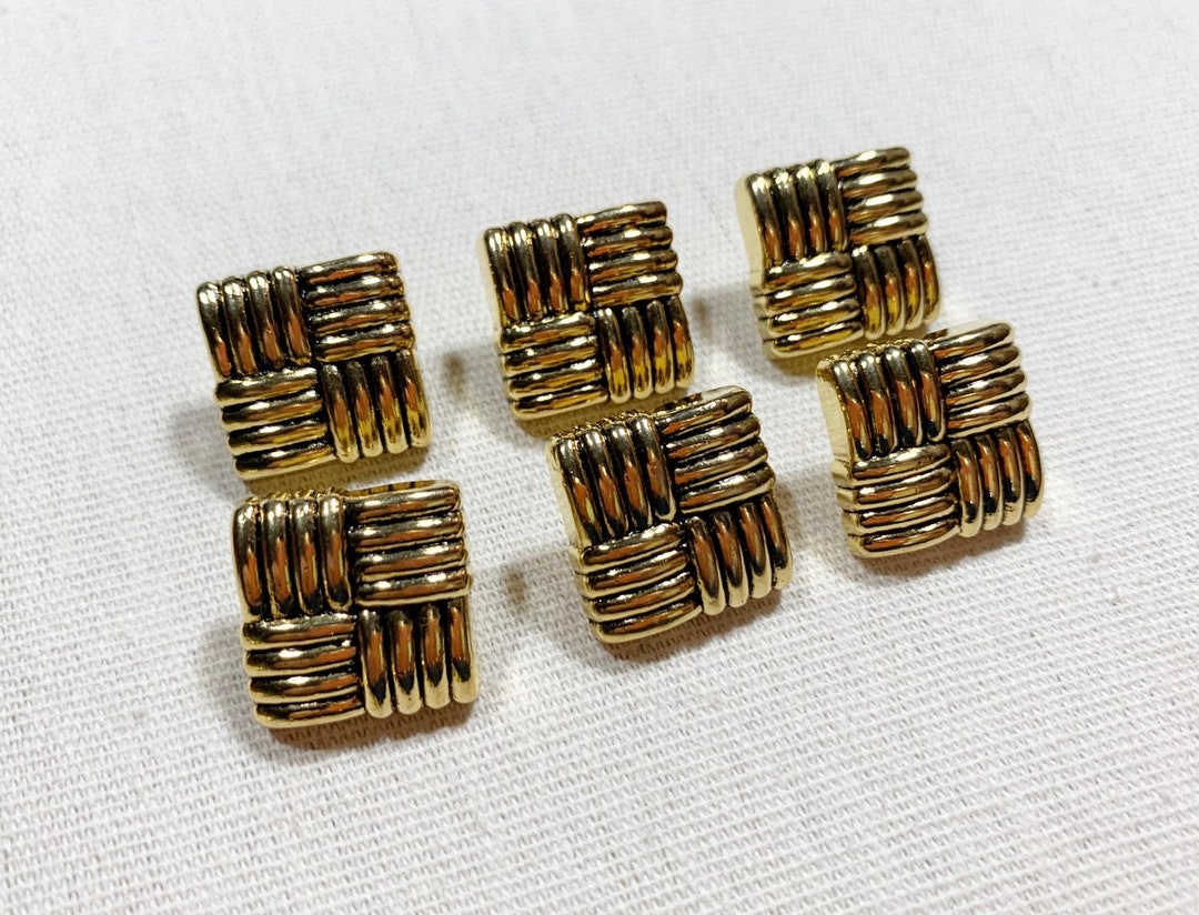 Medium Gold Square Buttons Plastic Sewing Buttons 7/8" Gold Plastic ...