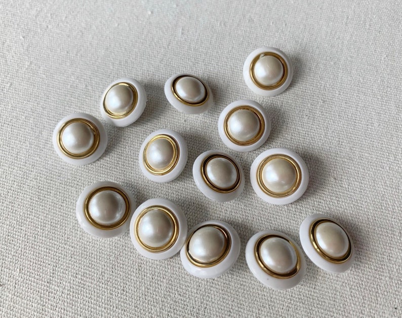Medium Buttons Ivory Buttons With Gold Trimming and Ivory - Etsy
