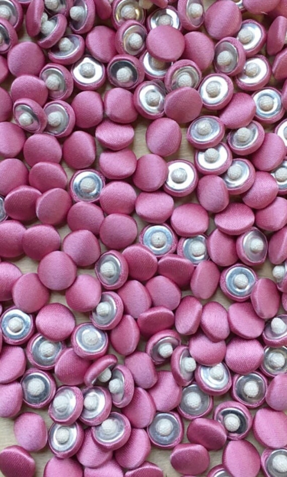 Bridal Buttons Satin Covered by the Dozen Color Dusty Rose Covered ...