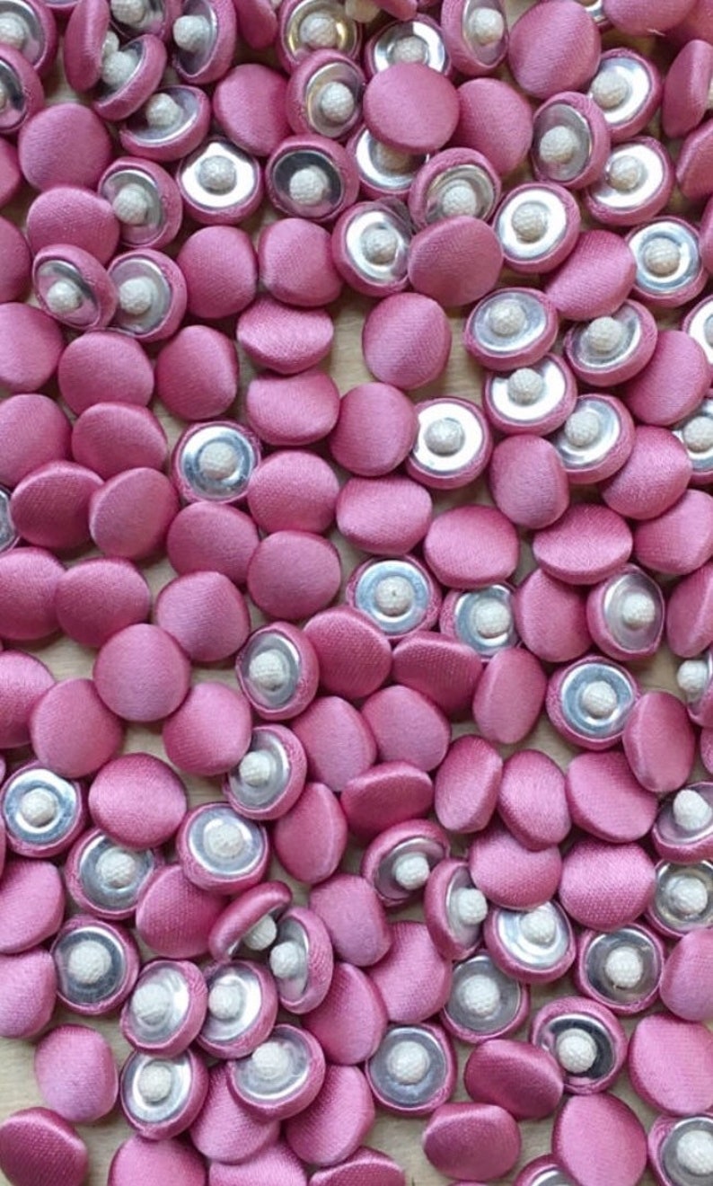 Bridal Buttons Satin Covered by the Dozen Color Dusty Rose Covered ...