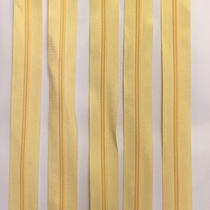 5 Separating Zippers 13 Inch Light Yellow Nylon Coil Separating Zipper ...
