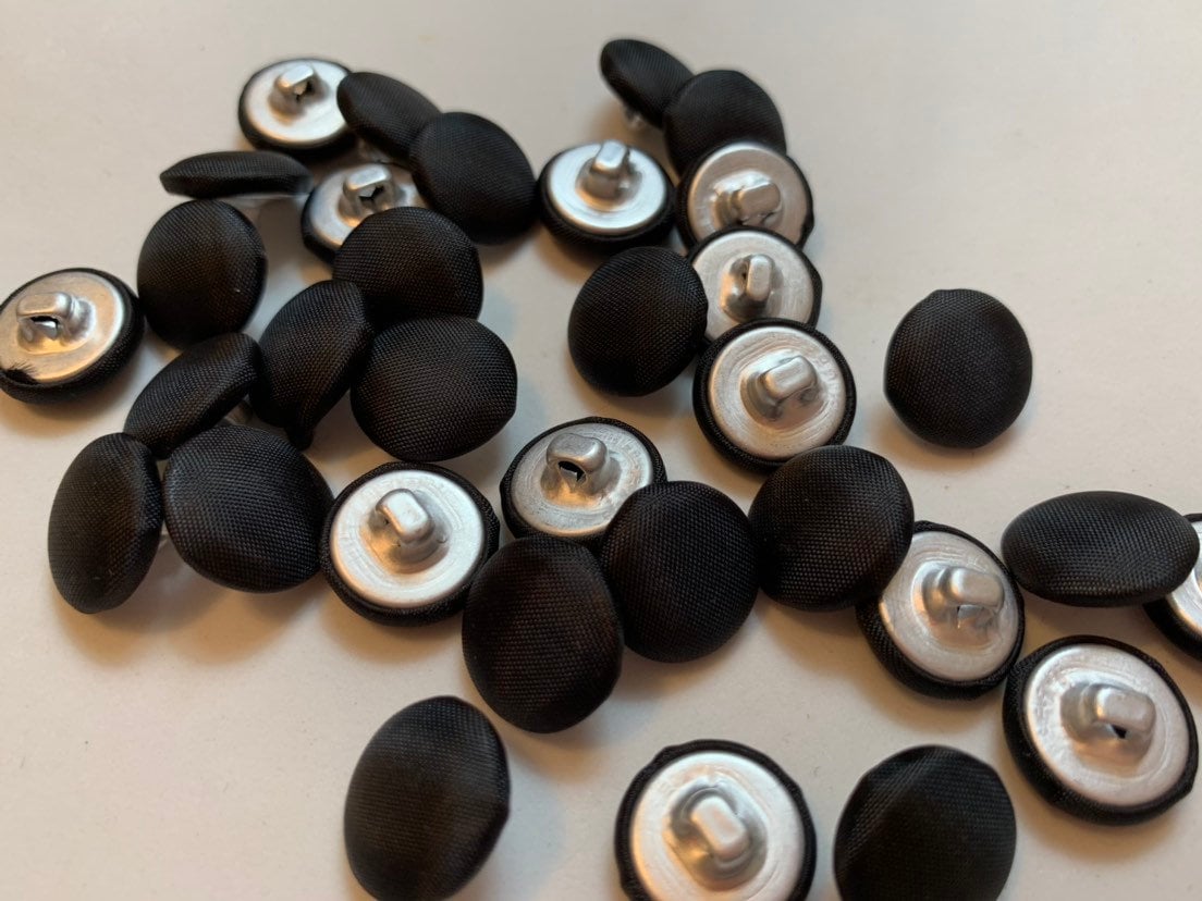 Black Covered Buttons Satin Covered by the Dozen Color Black Covered ...