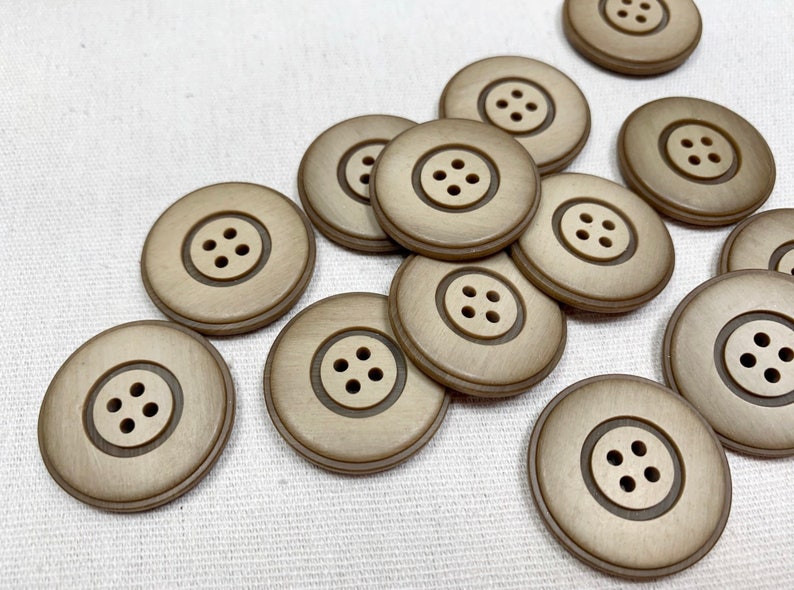 Large Buttons Brown/tan Plastic Sewing Buttons 1 1/8” Sewing Button 4 ...