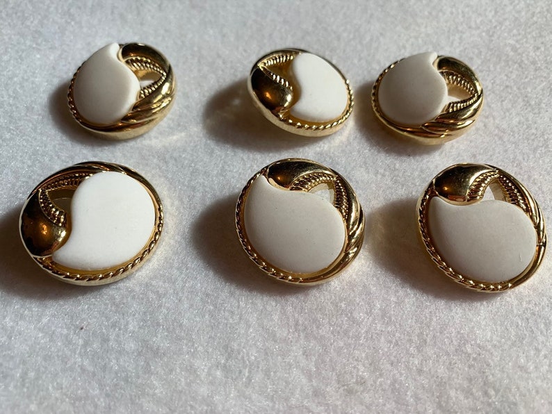 Large White and Gold Sewing Buttons Plastic Sewing Buttons 1 - Etsy