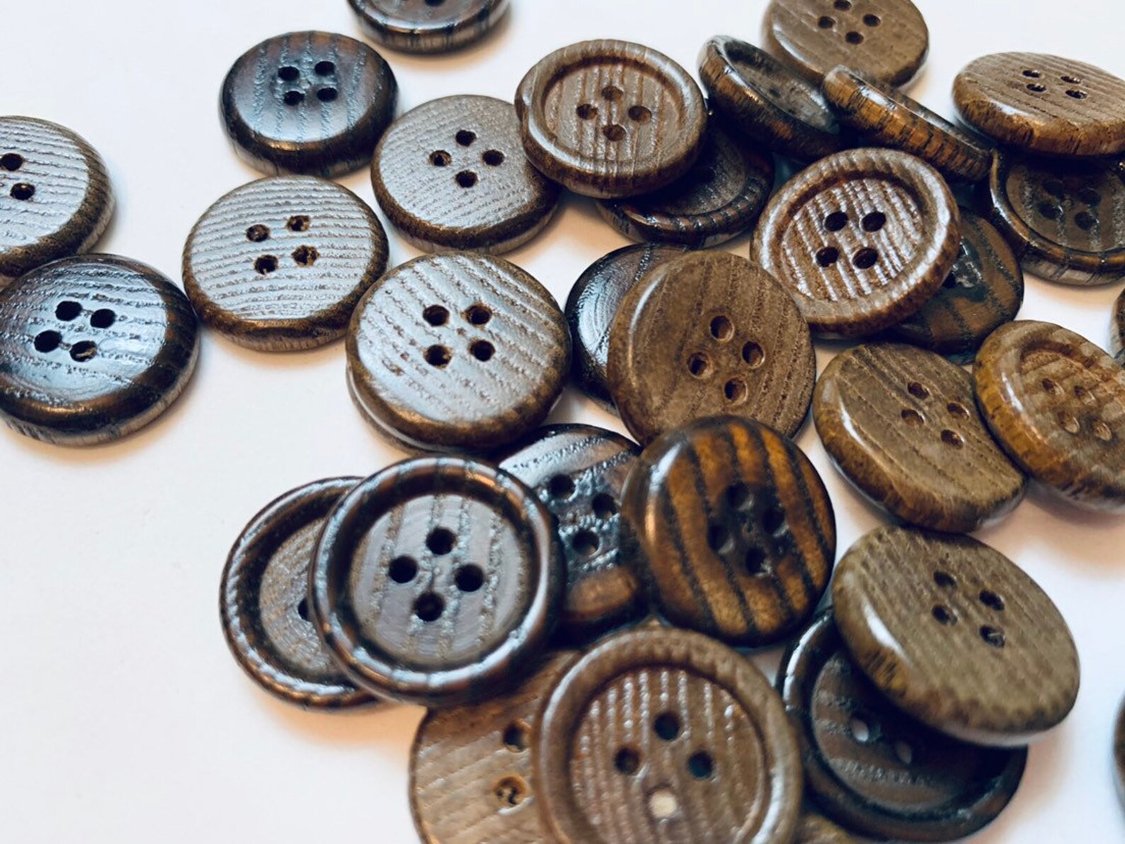 24 buttons Small Brown faux wood buttons 18 mm 3/4 inch sewing | Etsy