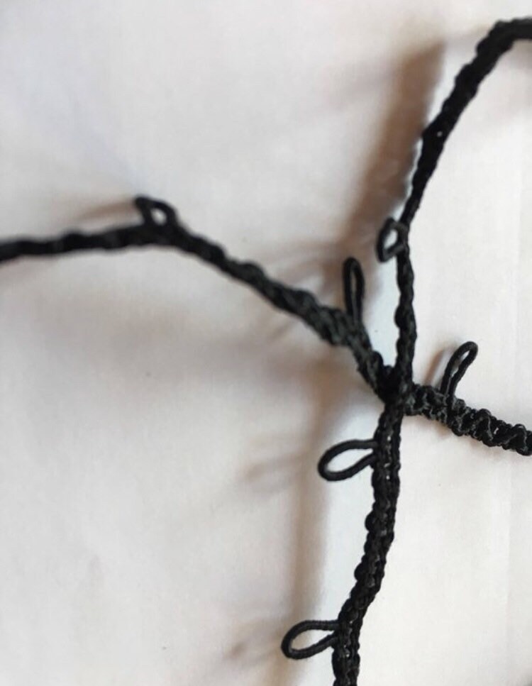 Elastic Button Looping-black Elastic Button Looping-black | Etsy