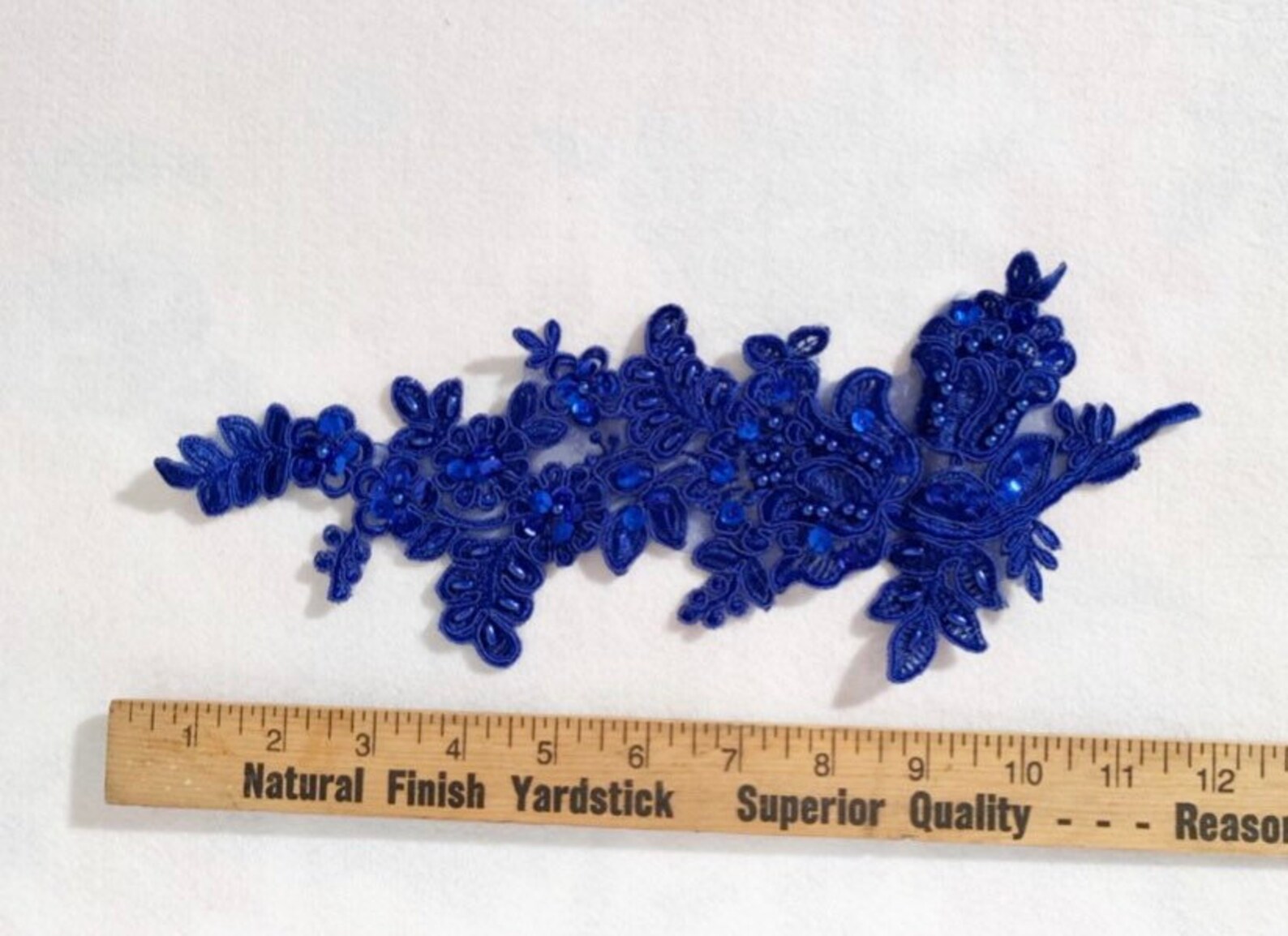 Royal Blue Beaded Applique Beaded Applique Lace Pair for - Etsy