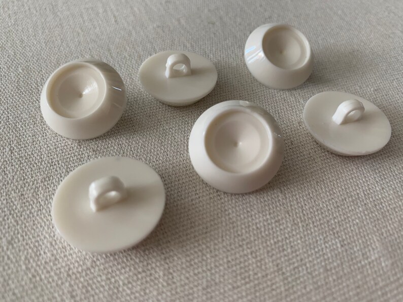 Medium off White Buttons Inverted Design Plastic Button in Flat Curved ...