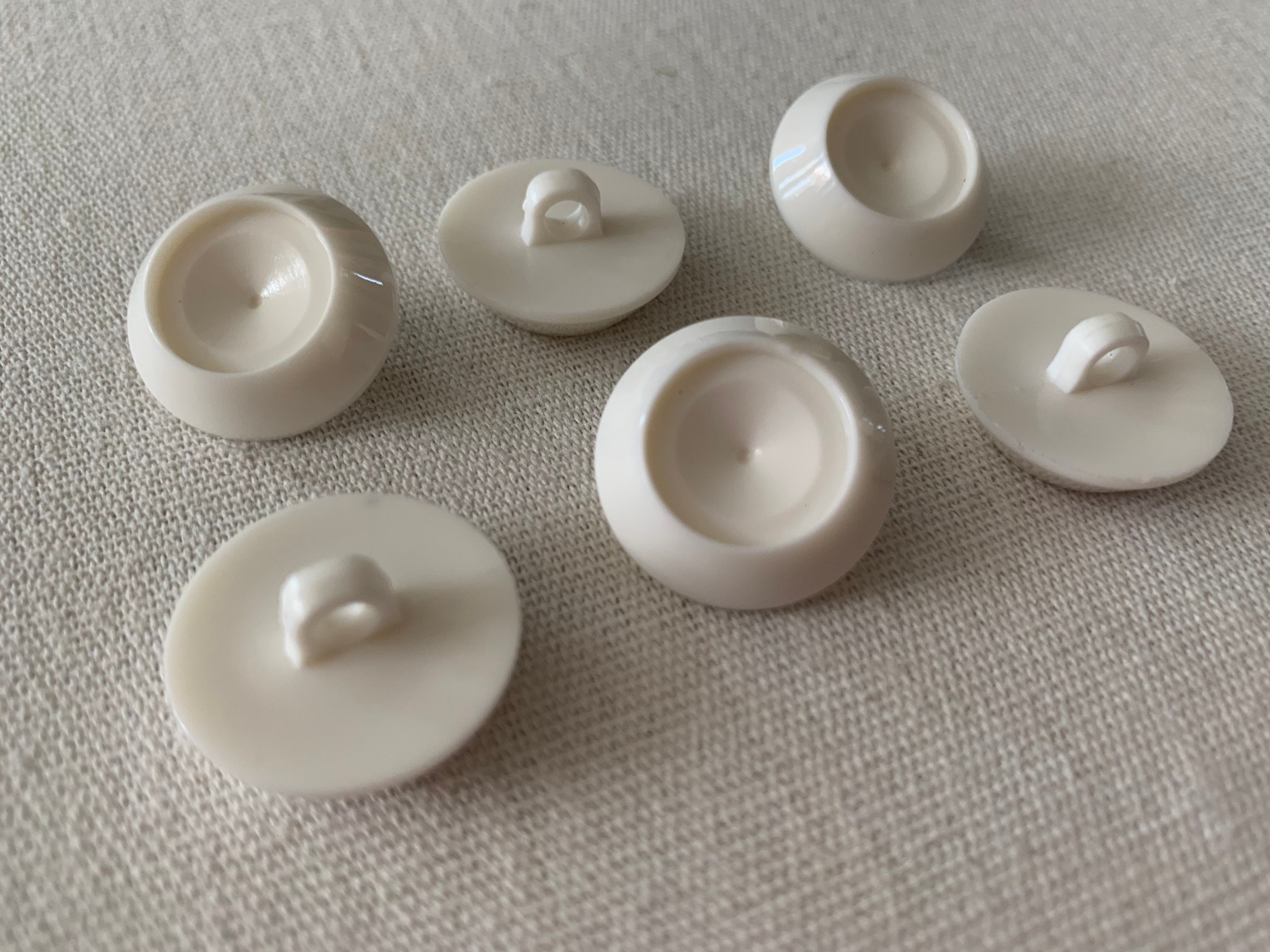 Medium off White Buttons Inverted Design Plastic Button in Flat Curved ...