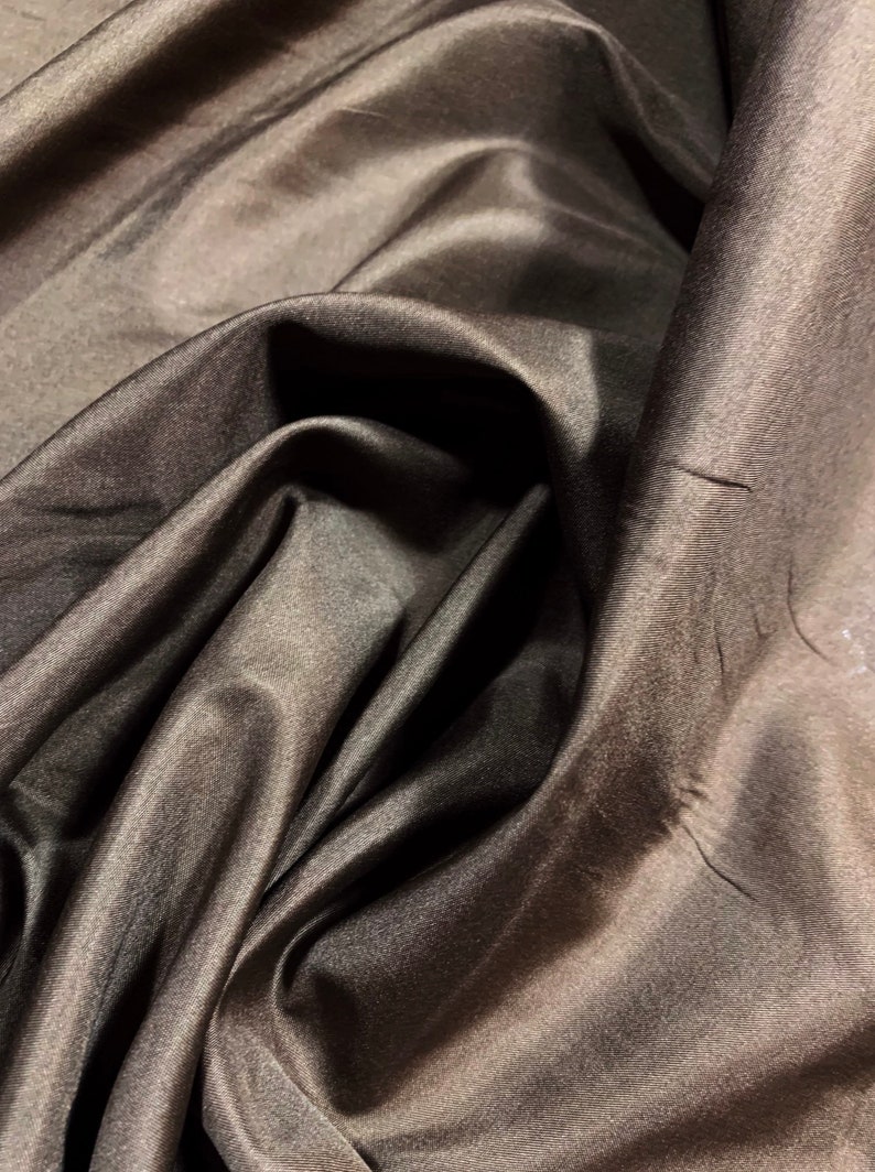Brown Pongee Lining Fabric, Lightweight Poly, 60