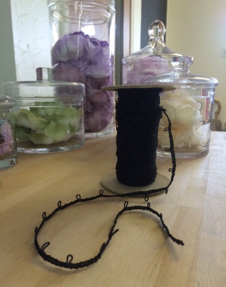 Elastic Button Looping-black Elastic Button Looping-black | Etsy