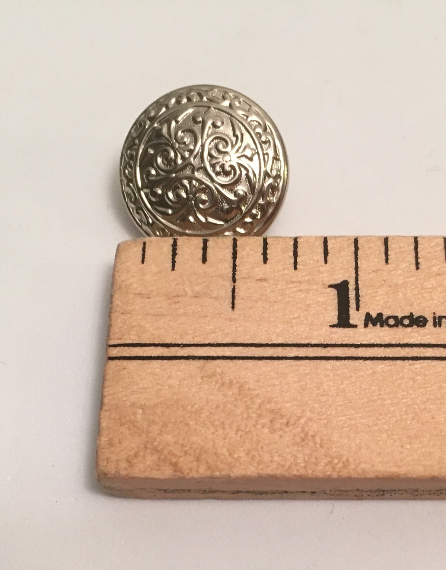 Silver Buttons With Textured Design Medium Button Design - Etsy