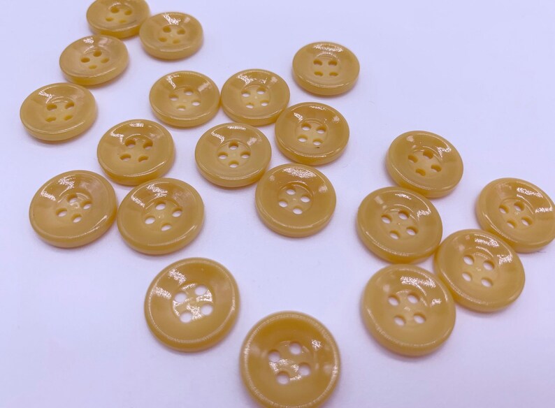 Small Button Mustard Yellow Shiny Finish Plastic Sewing Buttons 5/8 ...