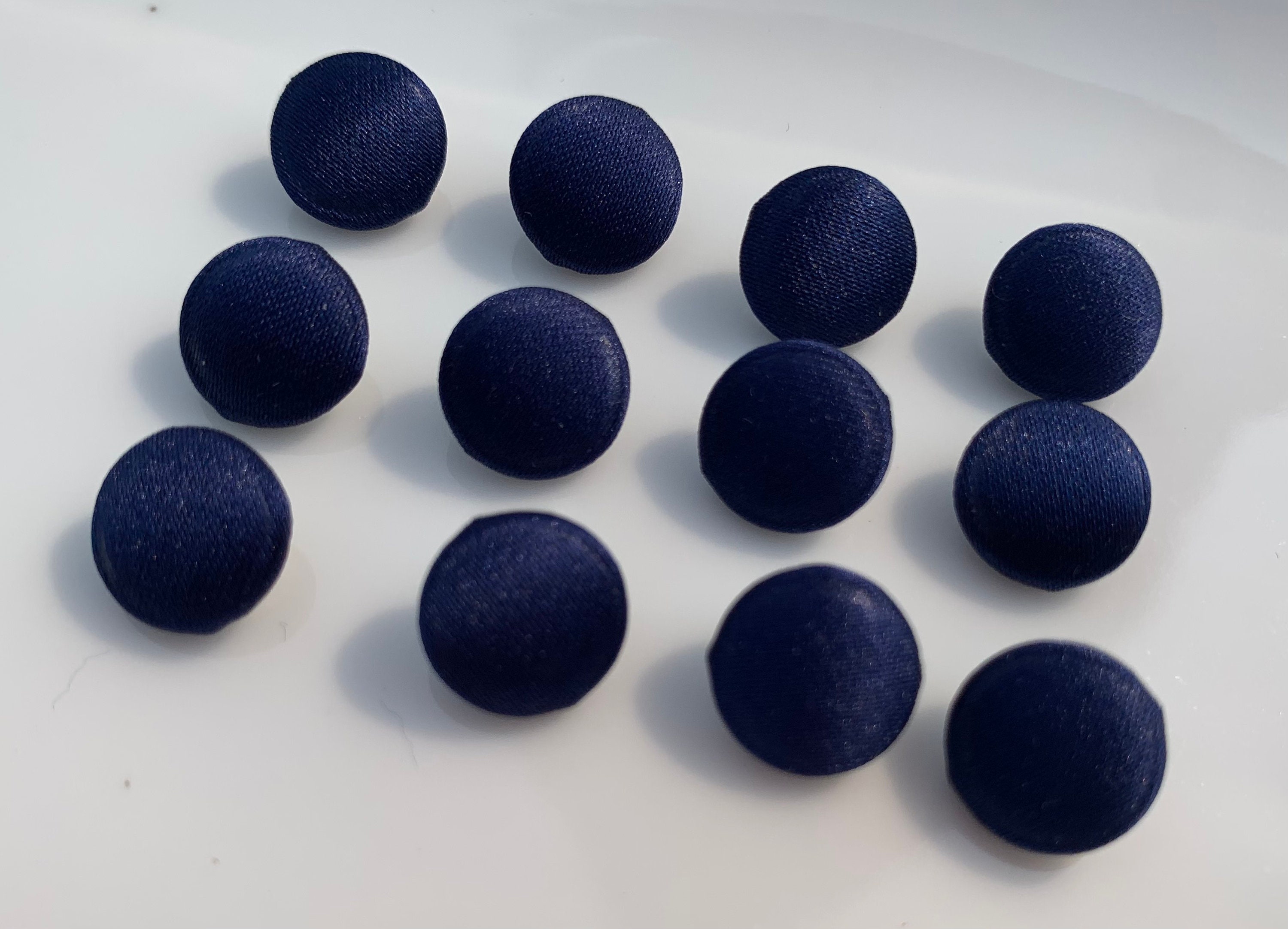 Bridal Buttons satin covered by the Dozen color navy blue | Etsy