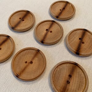 Large Brown Faux Wood Buttons 1 2/8 Inch Sewing Buttons, 7 Vintage ...
