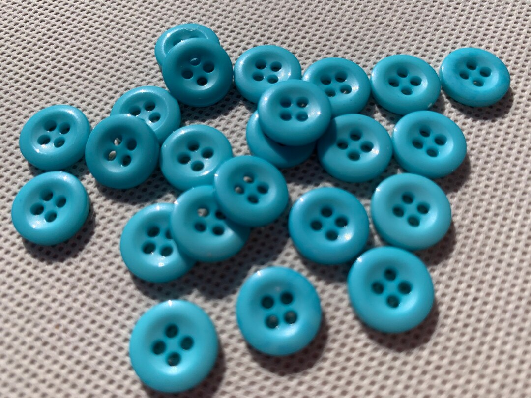 Small Buttons Aqua Blue Buttons 14 Mm 1/2 Inch Sewing Buttons, 6 Sew ...