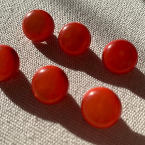 Small Red Coral Buttons With Pearl Sheen Design 1/2” Domed Top Button ...