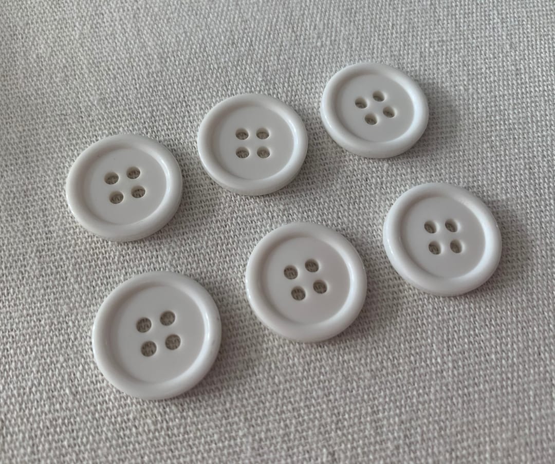 Medium Buttons White Buttons 7/8 Inch Sewing Buttons, 6 Sew Through ...