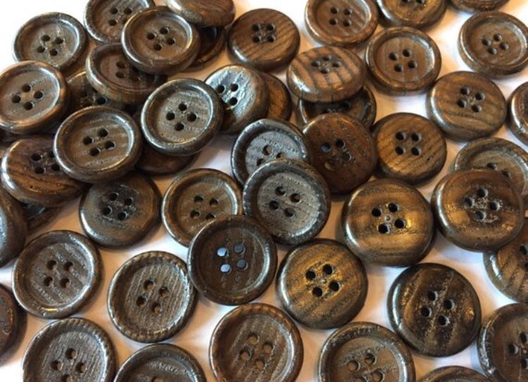 Small Brown faux wood buttons 18 mm 3/4 inch sewing buttons 6 | Etsy