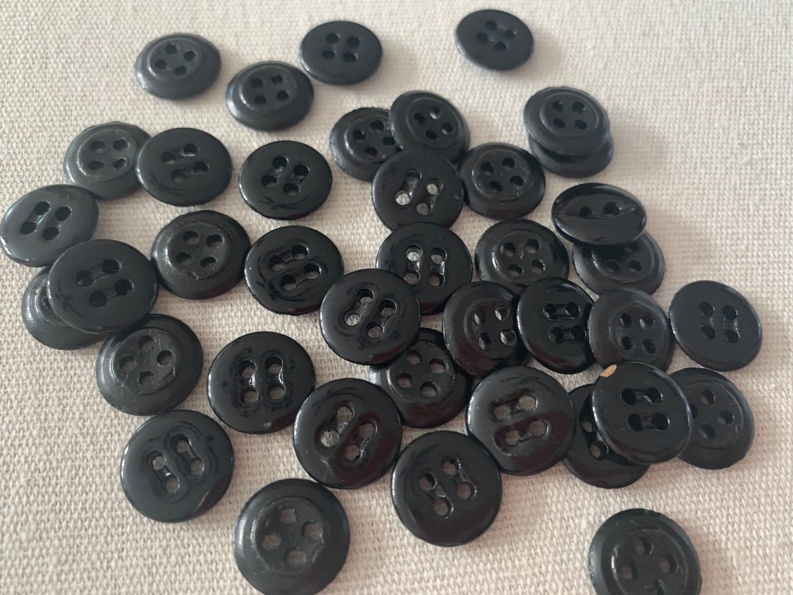 Small Black Sewing Buttons Plastic Sewing Buttons 1/2” Black Button 12 ...