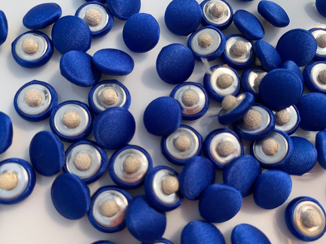 Bridal Buttons Satin Covered by the Dozen Color Royal Blue Covered ...