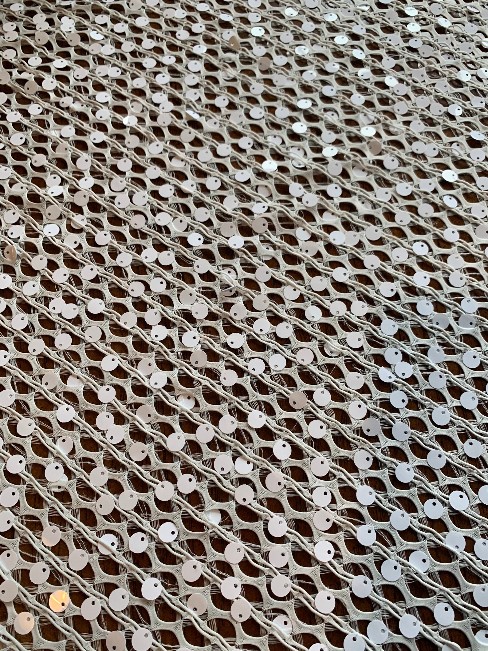 White Sequin Mesh Fabric 48” Wide Sold by the Yard. Tulle & Mesh ...