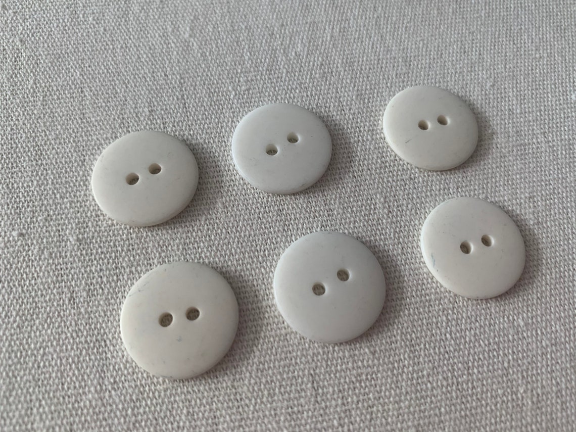 Medium Buttons White Buttons 7/8 Inch Sewing Buttons 6 Sew - Etsy