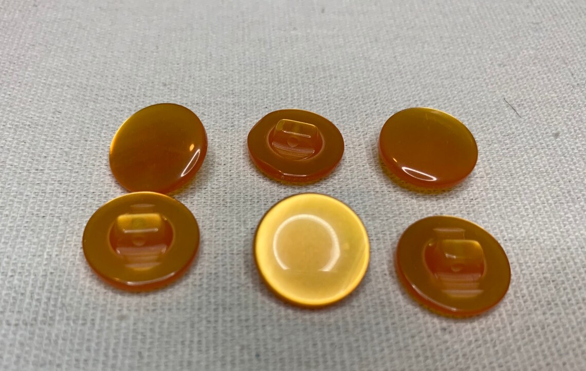 Medium orange buttons with glistening sheen design 5/8 sewing | Etsy