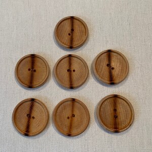 Large Brown Faux Wood Buttons 1 2/8 Inch Sewing Buttons, 7 Vintage ...
