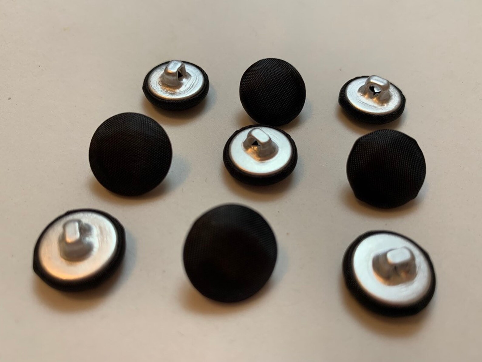 Black Covered Buttons Satin Covered by the Dozen Color Black Covered ...