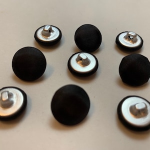 Black Covered Buttons Satin Covered by the Dozen Color Black Covered ...