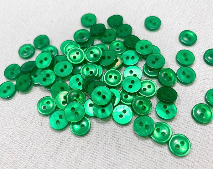 Small Green Button Green Buttons Sewing Buttons 3/8 14mm Button 2 Hole ...