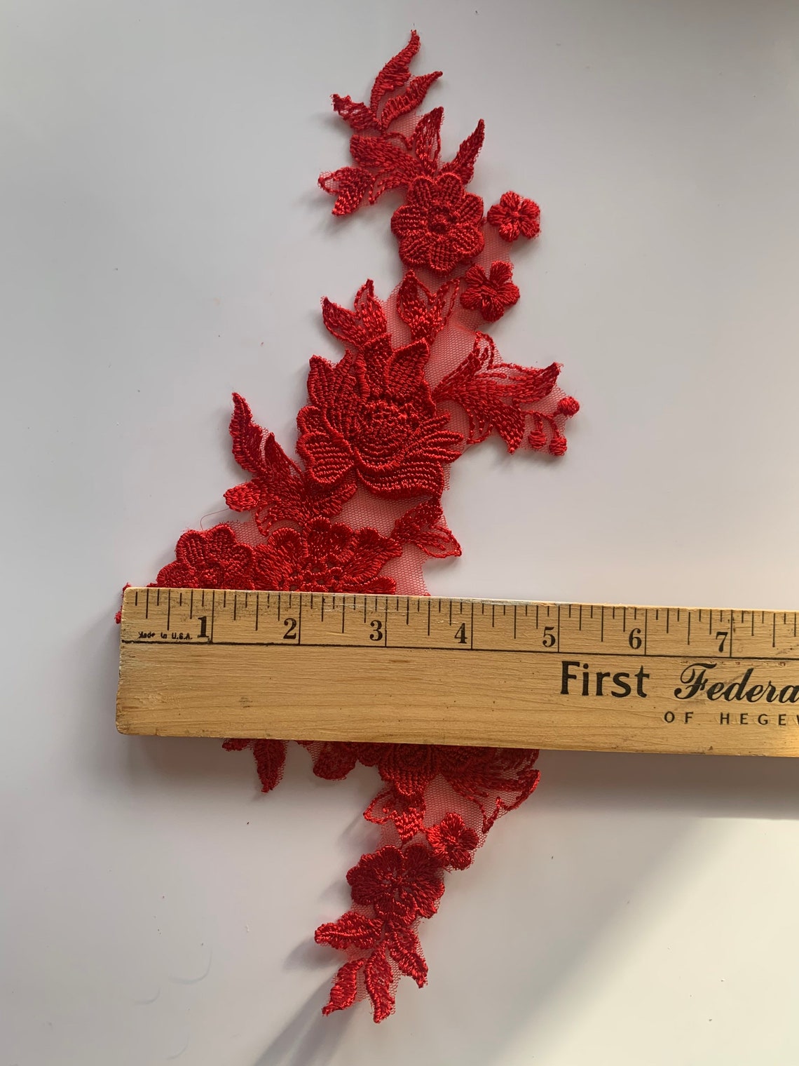 Red 3D Applique With Venise Applique Lace Pair for Lyrical | Etsy