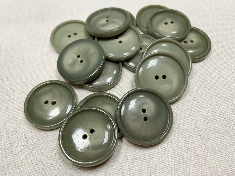 Large Olive Green Toned Colored Buttons Sewing Buttons, 1 7/8” 6 ...