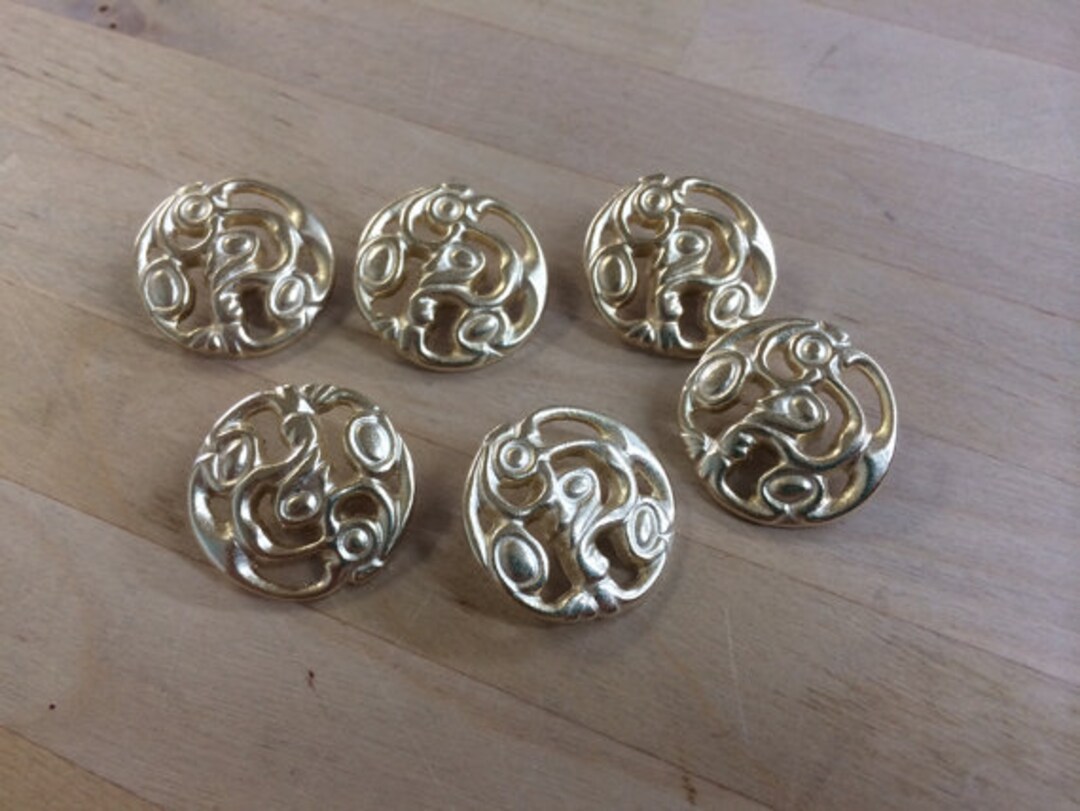Medium Gold Buttons Metal Sewing Buttons 7/8" 23mm Gold Metal Shank ...
