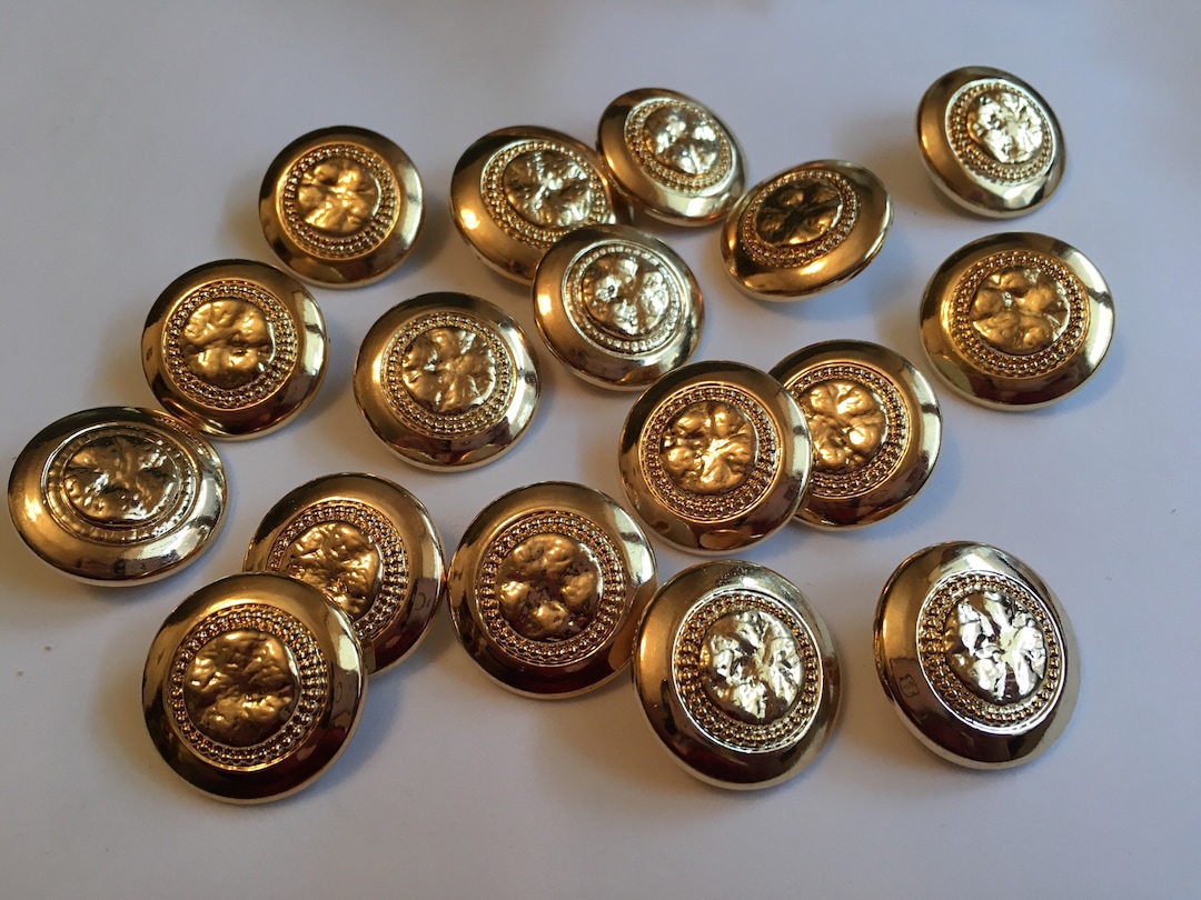 Gold Button Medium Gold Buttons Metal Sewing Buttons 1" 26mm Gold ...