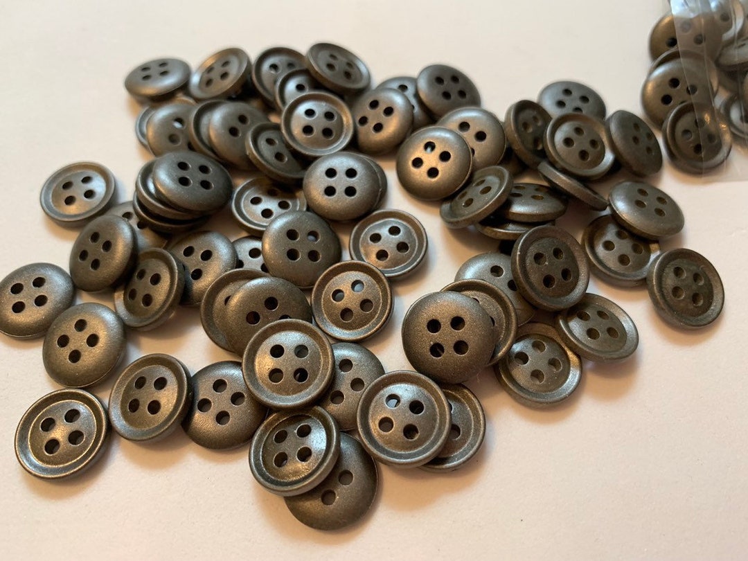 Small Gray Buttons Finish 1/2" Inch Sewing Buttons, 12 Vintage Sew ...