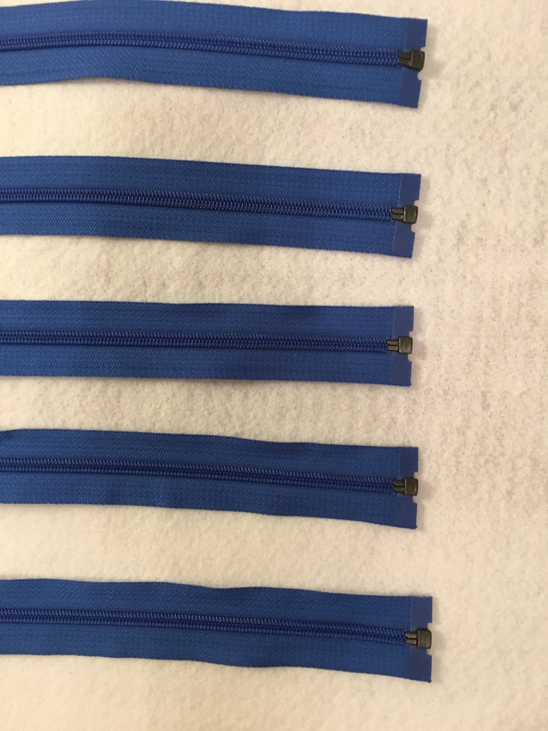 5 Separating Zippers 16 Inch Light Royal Blue Nylon Coil - Etsy